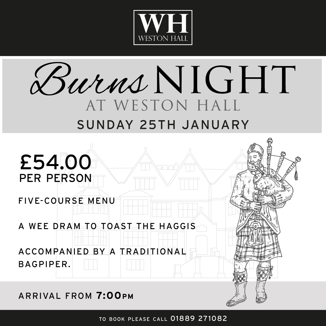 Burns Night Supper at The Cellar Restaurant, Weston Hall - Our ...
